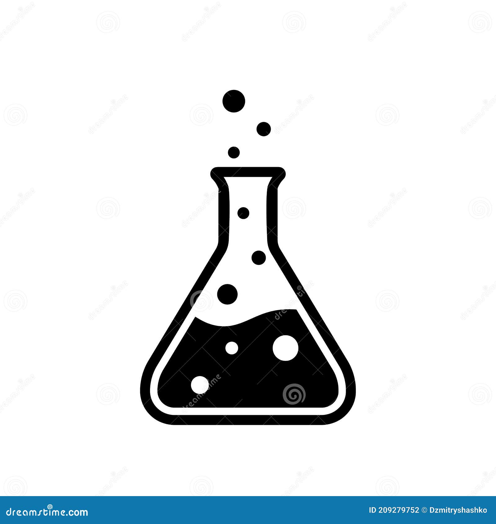 Erlenmeyer Flask Silhouette Icon. Clipart Image Vector Illustration ...