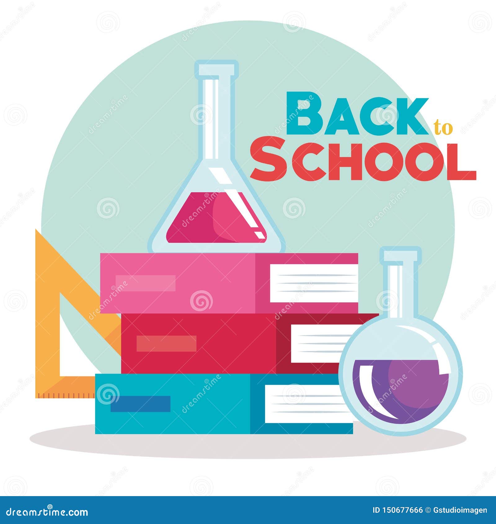 Erlenmeyer Flask with Triangle Ruler Elementary Suppies Stock ...