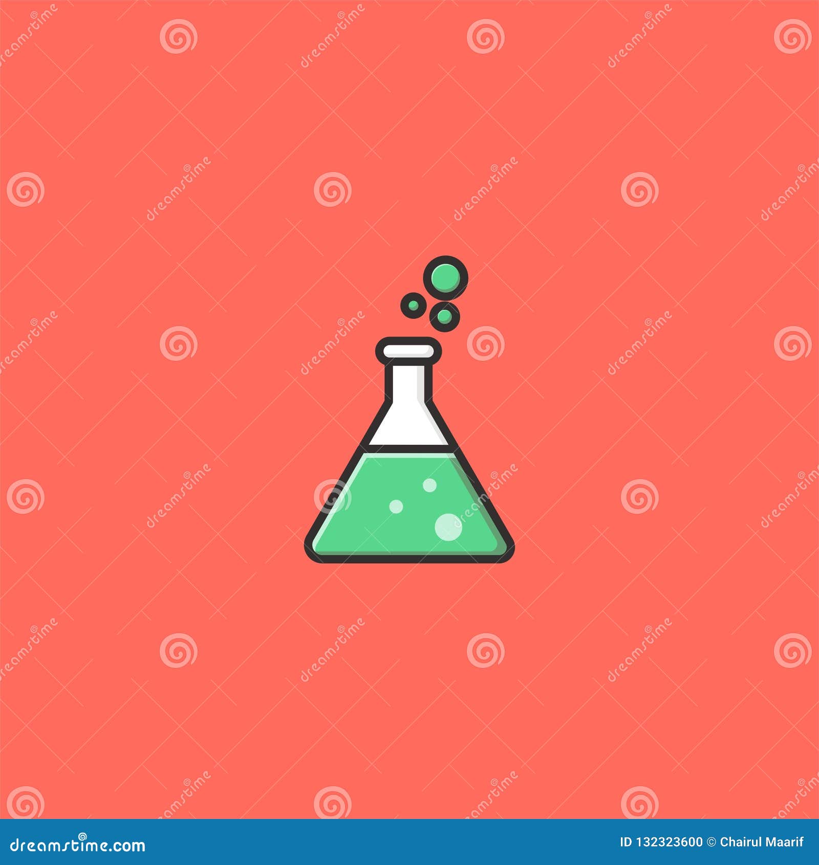 Erlenmeyer Flasks, Laboratory Glass Logo Design Stock Vector ...