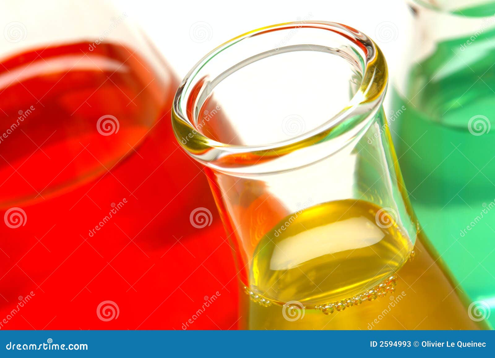 Erlenmeyer Flasks in Science Research Lab Stock Image - Image of ...