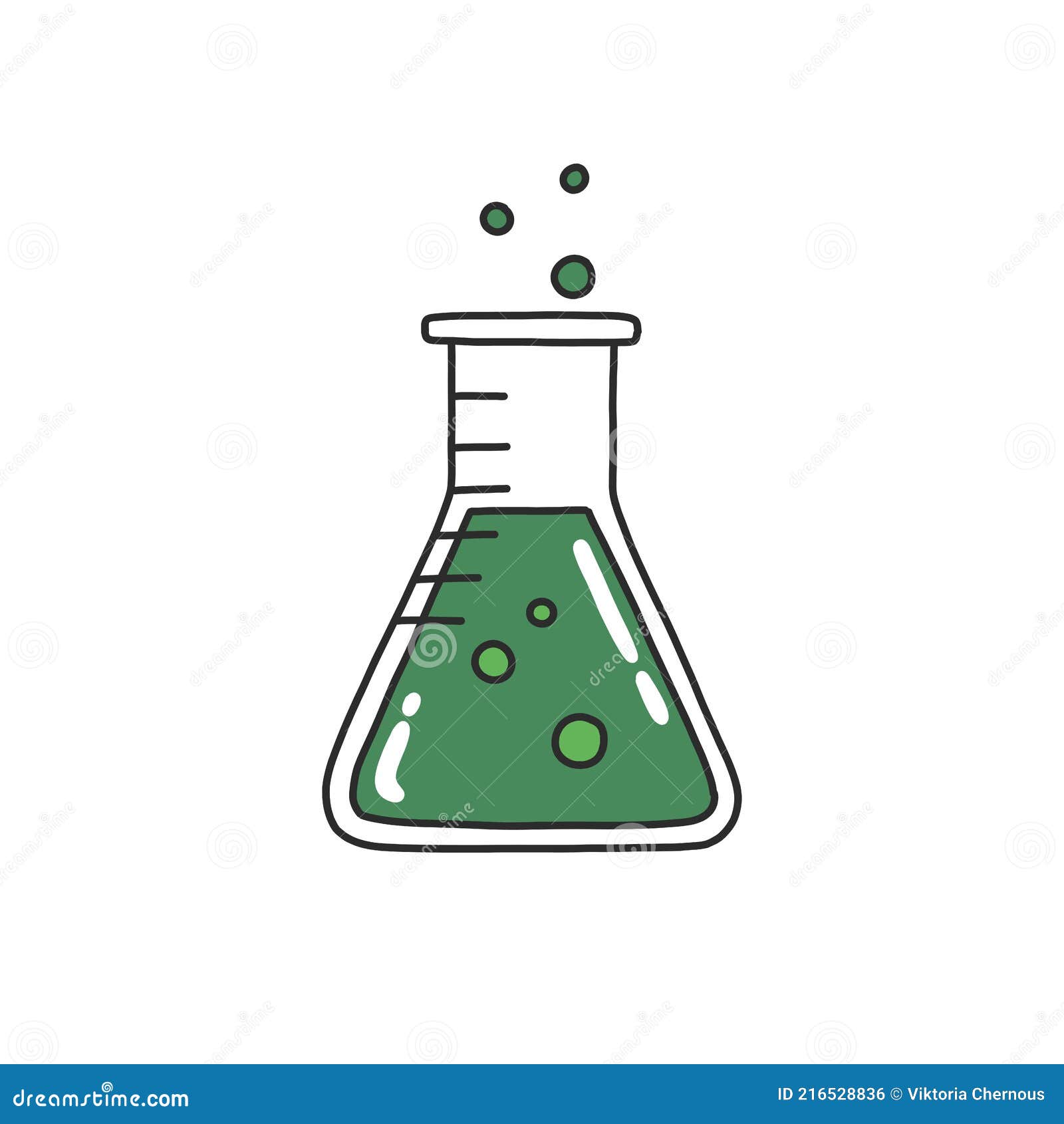 Erlenmeyer Kolben Doodle Symbol Vektor Farbe Illustration Vektor ...
