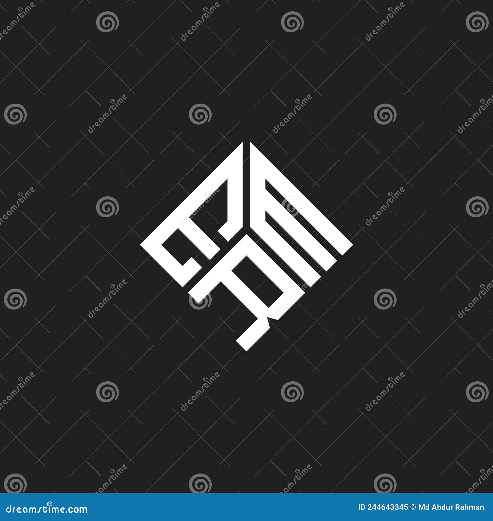ERM Letter Logo Design on Black Background. ERM Creative Initials ...