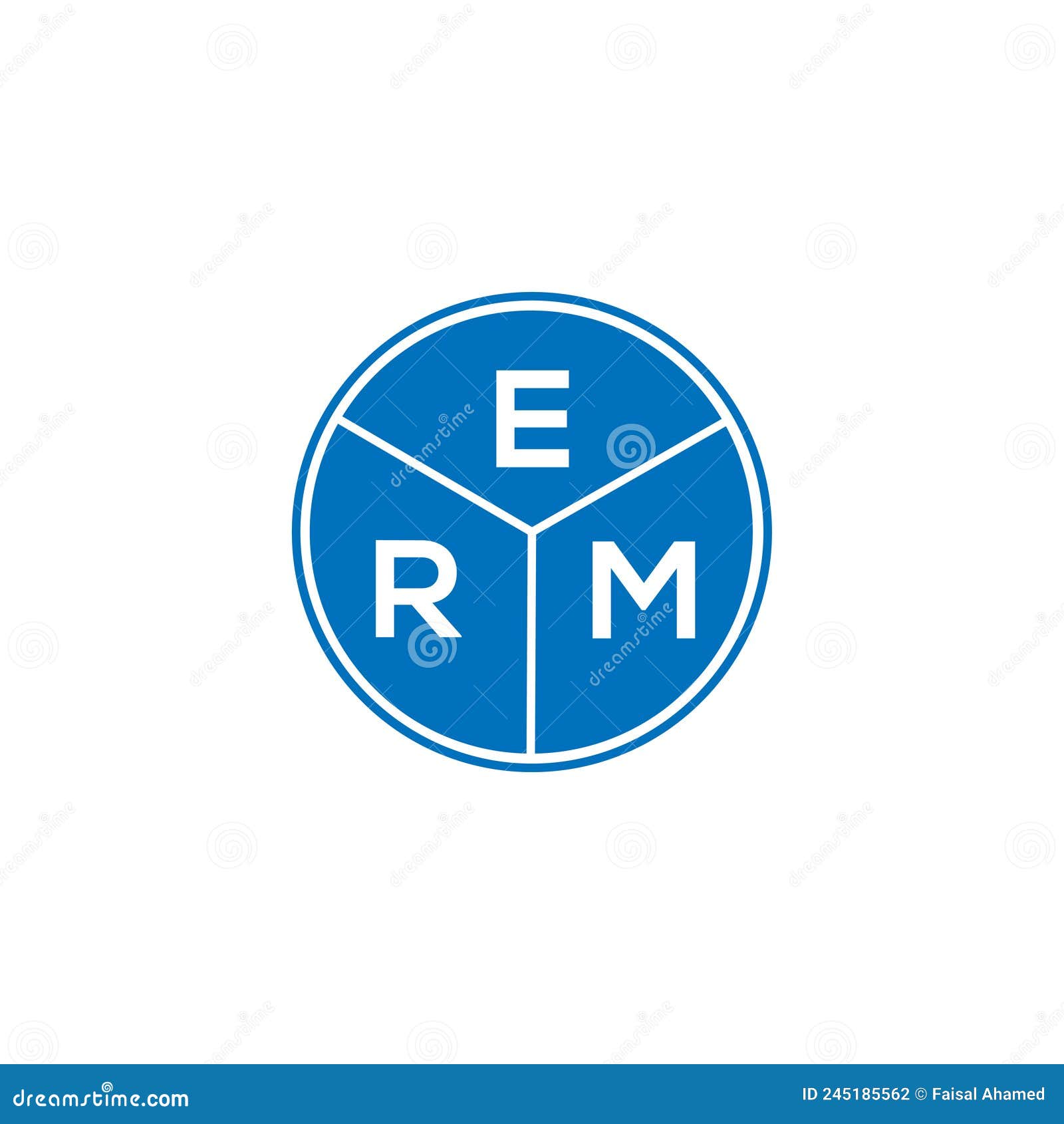 ERM Letter Logo Design On White Background. ERM Creative Circle Letter ...