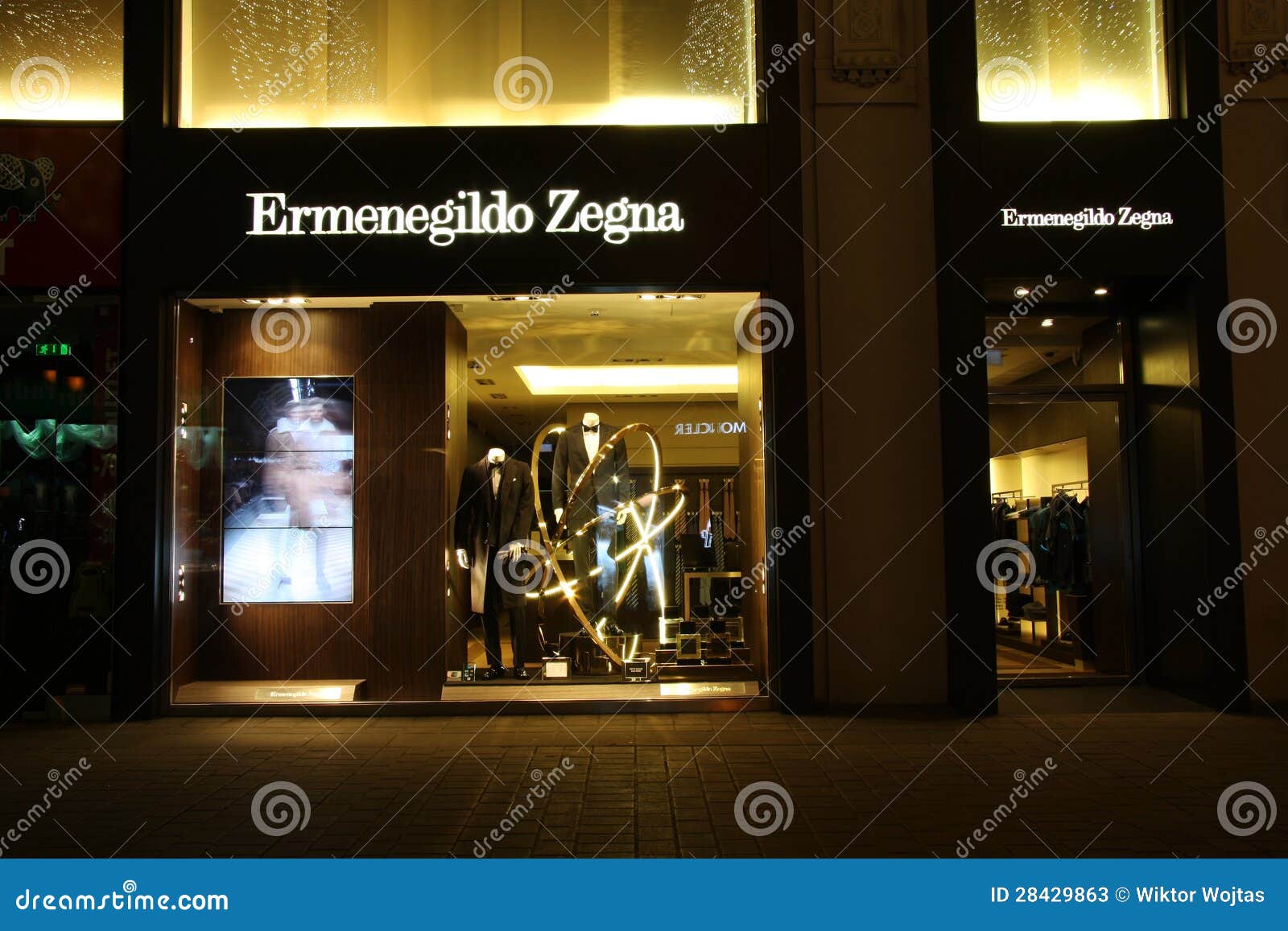 Ermenegildo Zegna store editorial stock photo. Image of cloths - 28429863