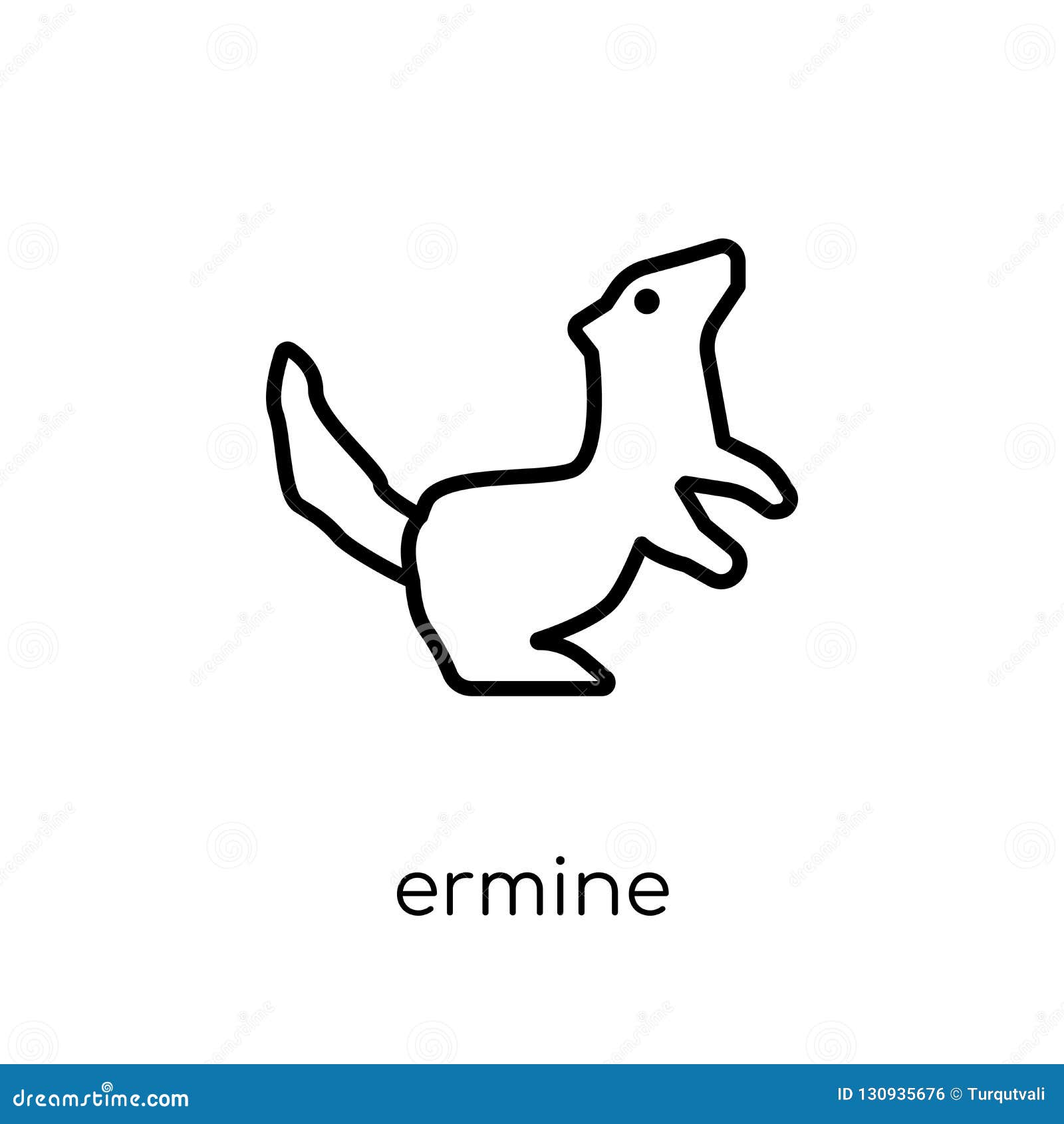 Ermine Icon. Trendy Modern Flat Linear Vector Ermine Icon on White ...