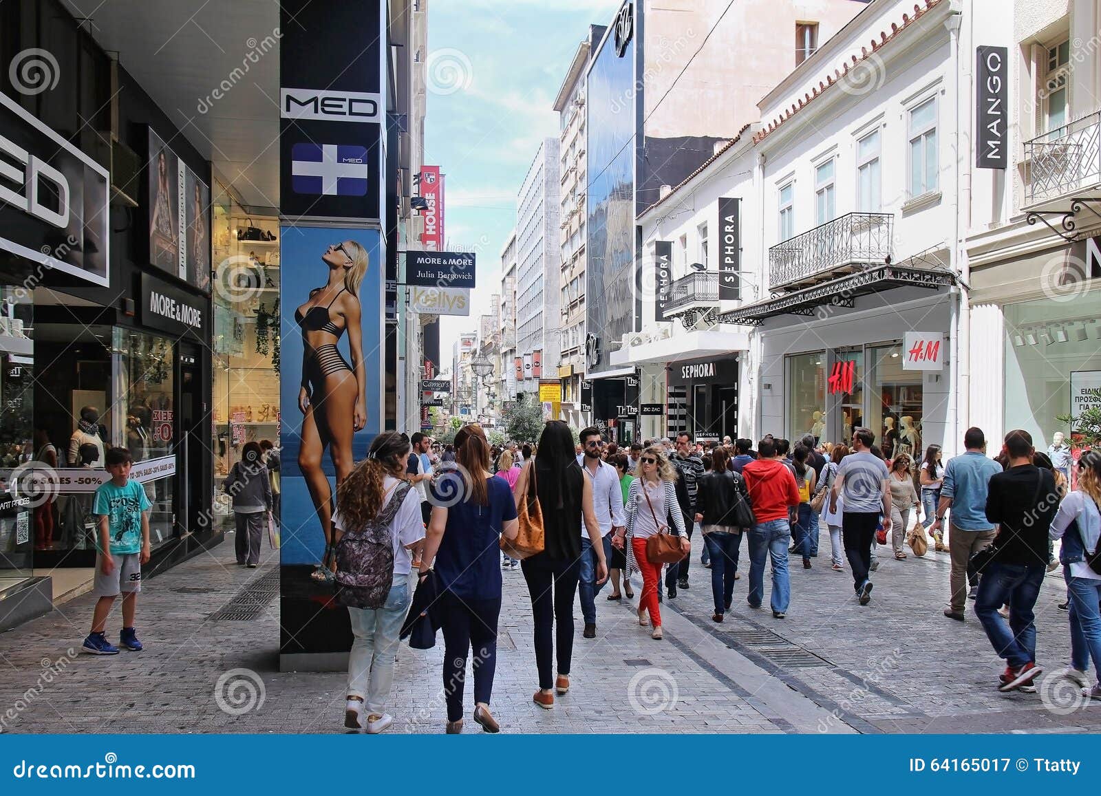 Ermou ulica fotografia editorial. Obraz złożonej z ulica - 64165017