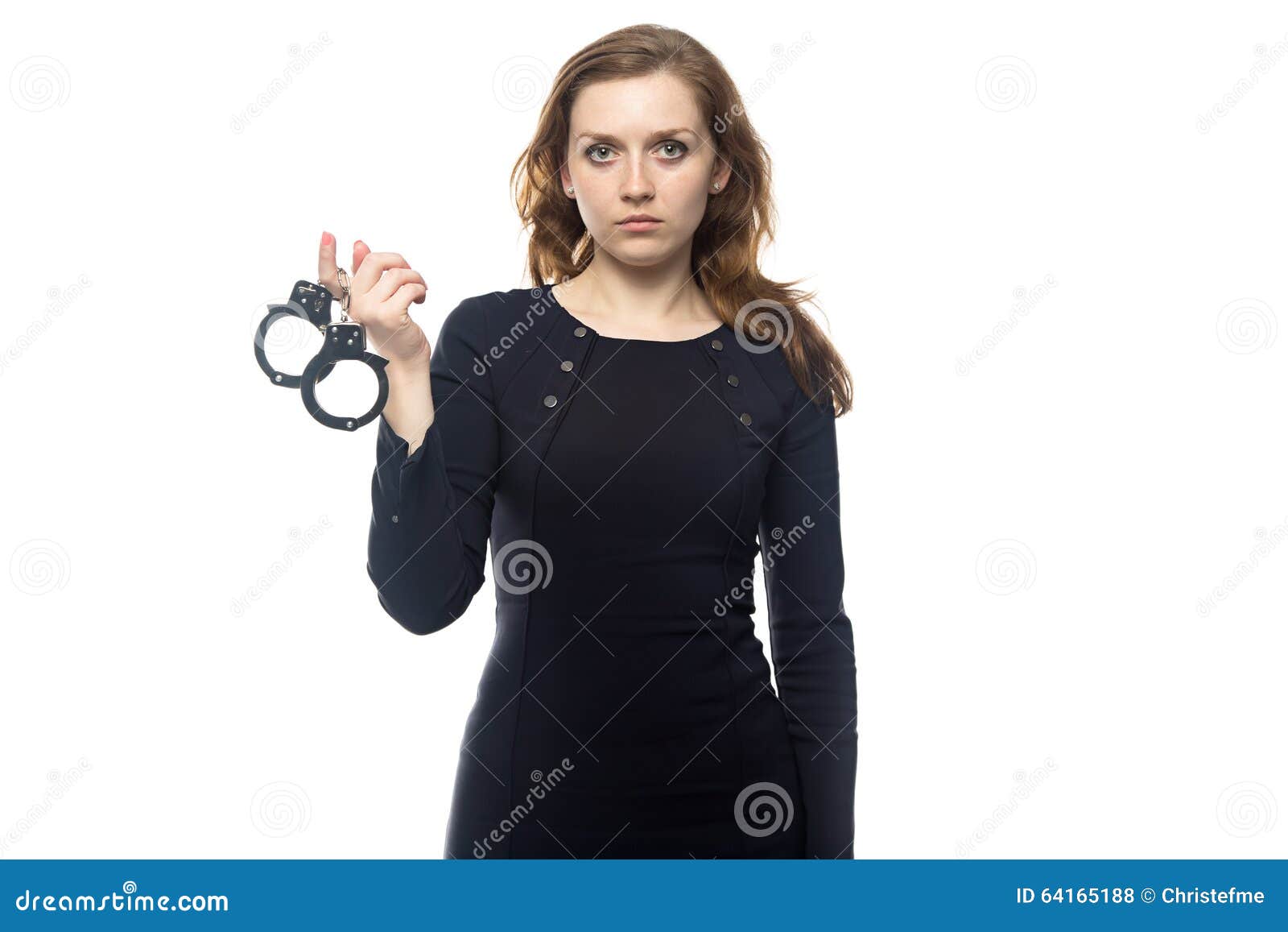 Ernste Frau Mit Den Handschellen Stockfoto - Bild von angeklagter ...