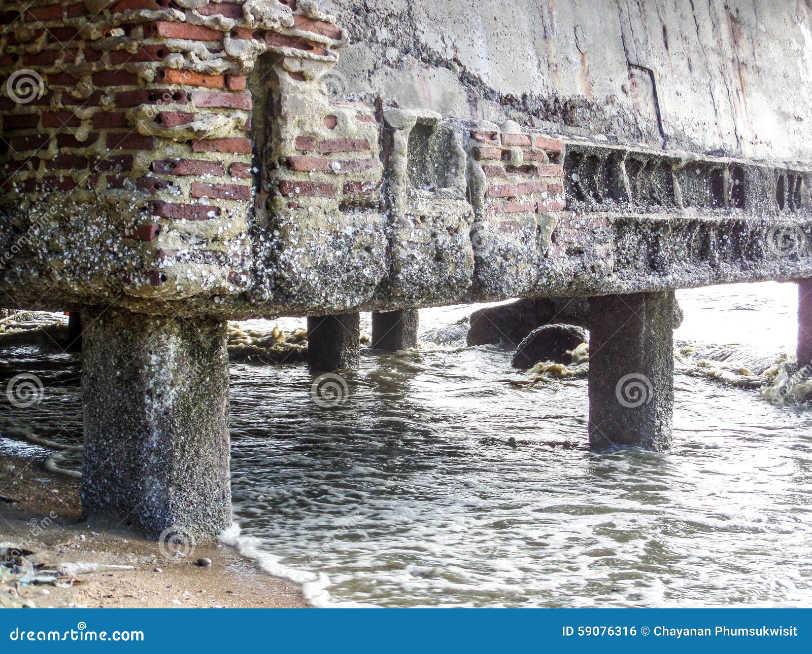 Erode brick wall stock photo. Image of sand, granite - 59076316