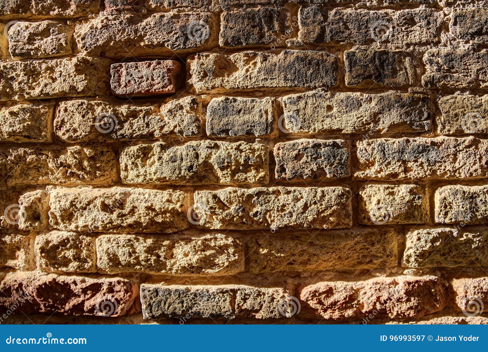 Eroded Brick Wall Texture stock image. Image of wall - 96993597