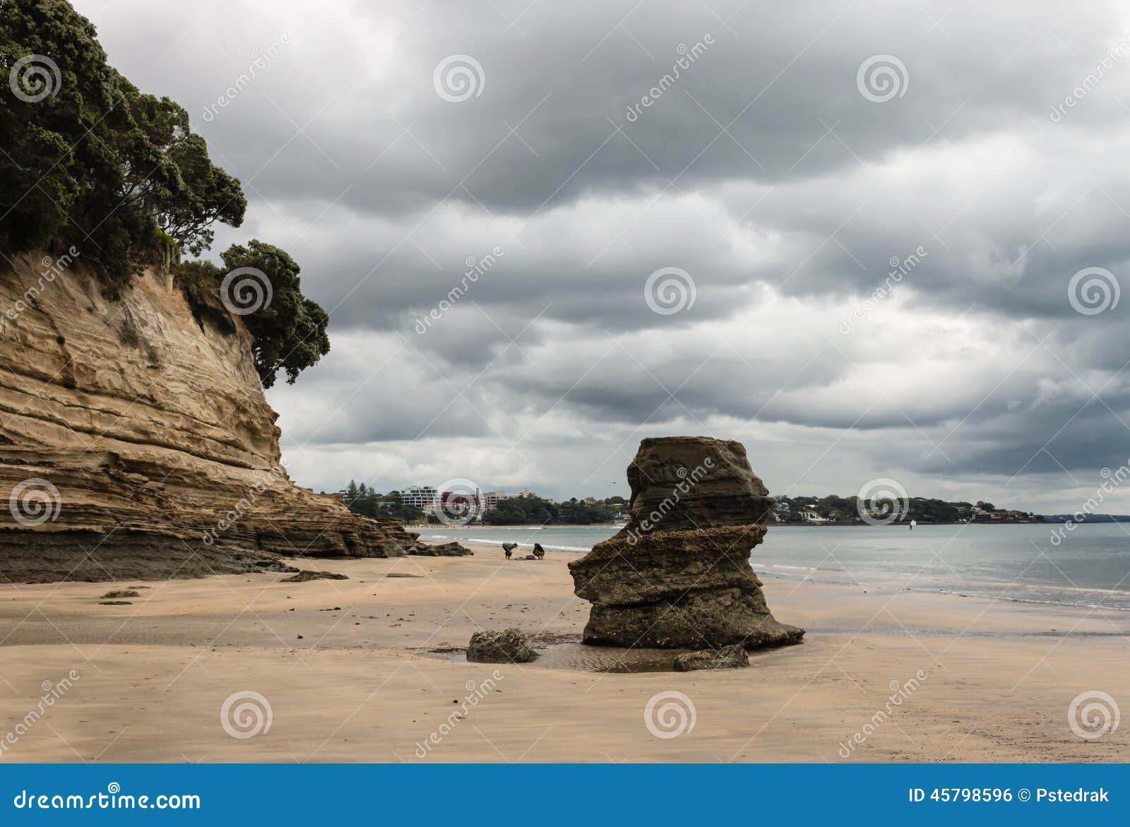 Eroded Cliffs on Takapuna Beach Stock Photo - Image of ocean, eroded ...