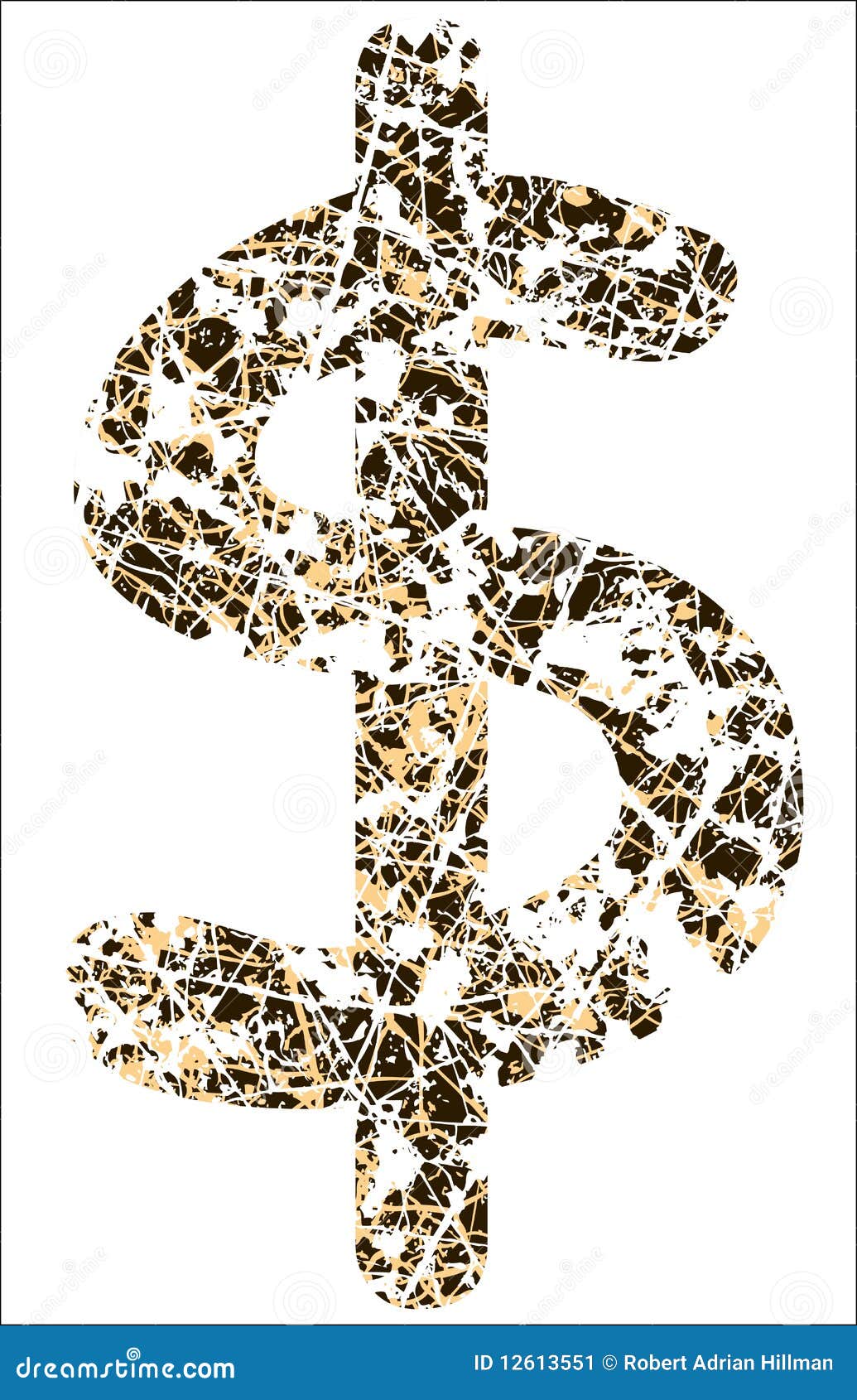 Eroded dollar stock vector. Illustration of money, currency - 12613551