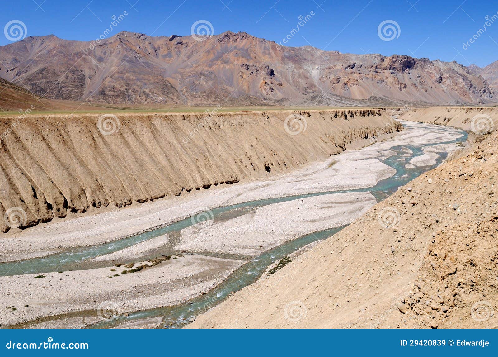 Eroded Landscape with River 3 Stock Image - Image of travel, barren ...