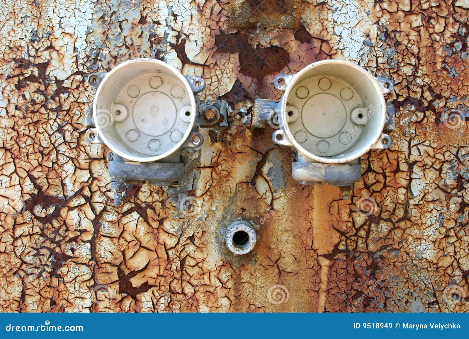 Eroded Old Paint on Metal Surface Stock Image - Image of grungy ...