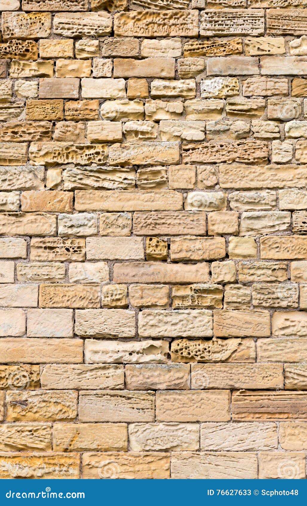 Eroded Sandstone Block Wall Stock Image - Image of architecture ...
