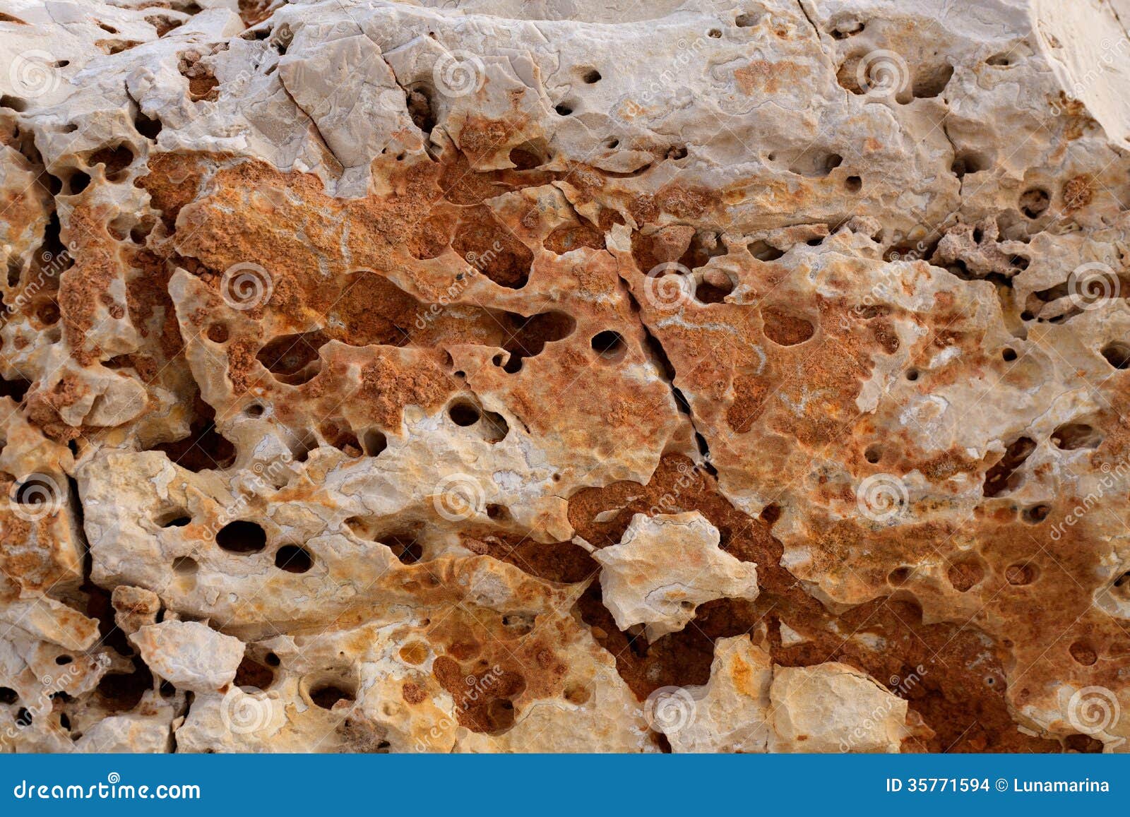 Eroded Weathered Limestone in Mediterranean Shore Stock Photo - Image ...
