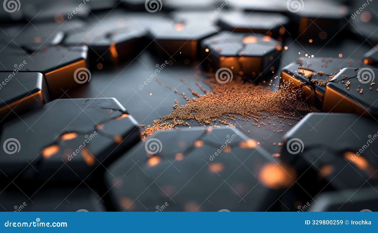 Eroding Hexagon Terrain stock illustration. Illustration of fragmented ...