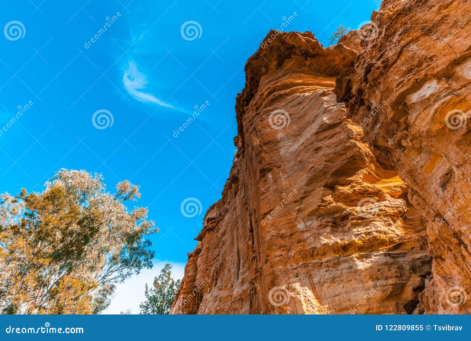 Eroding Orange Sandstone Cliffs. Stock Image - Image of geology, orange ...