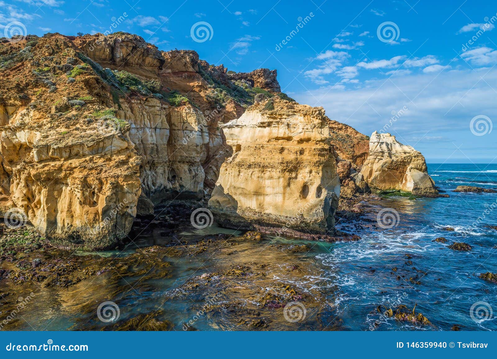 Eroding Rocks at Ocean Coastline. Stock Photo - Image of lookout ...