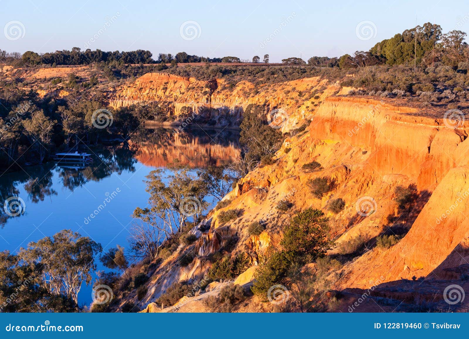 Eroding Sandstone Cliffs Over Murray River. Stock Photo - Image of ...