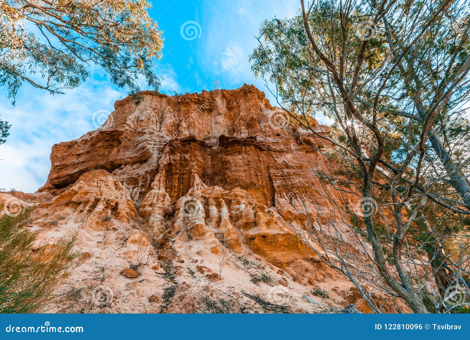 Eroding Orange Sandstone Cliffs. Stock Photo - Image of erosion, murray ...
