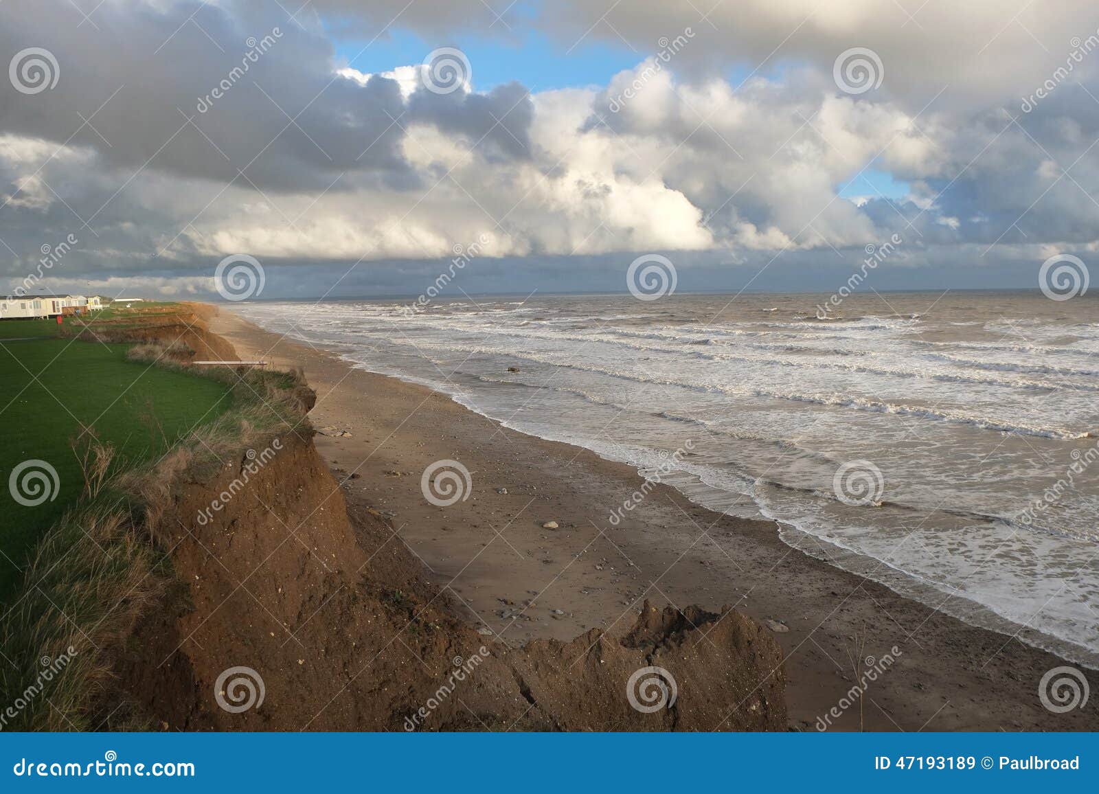 Eroding Soft Clay Cliffs and Coastline of Yorkshires East Coast, UK ...