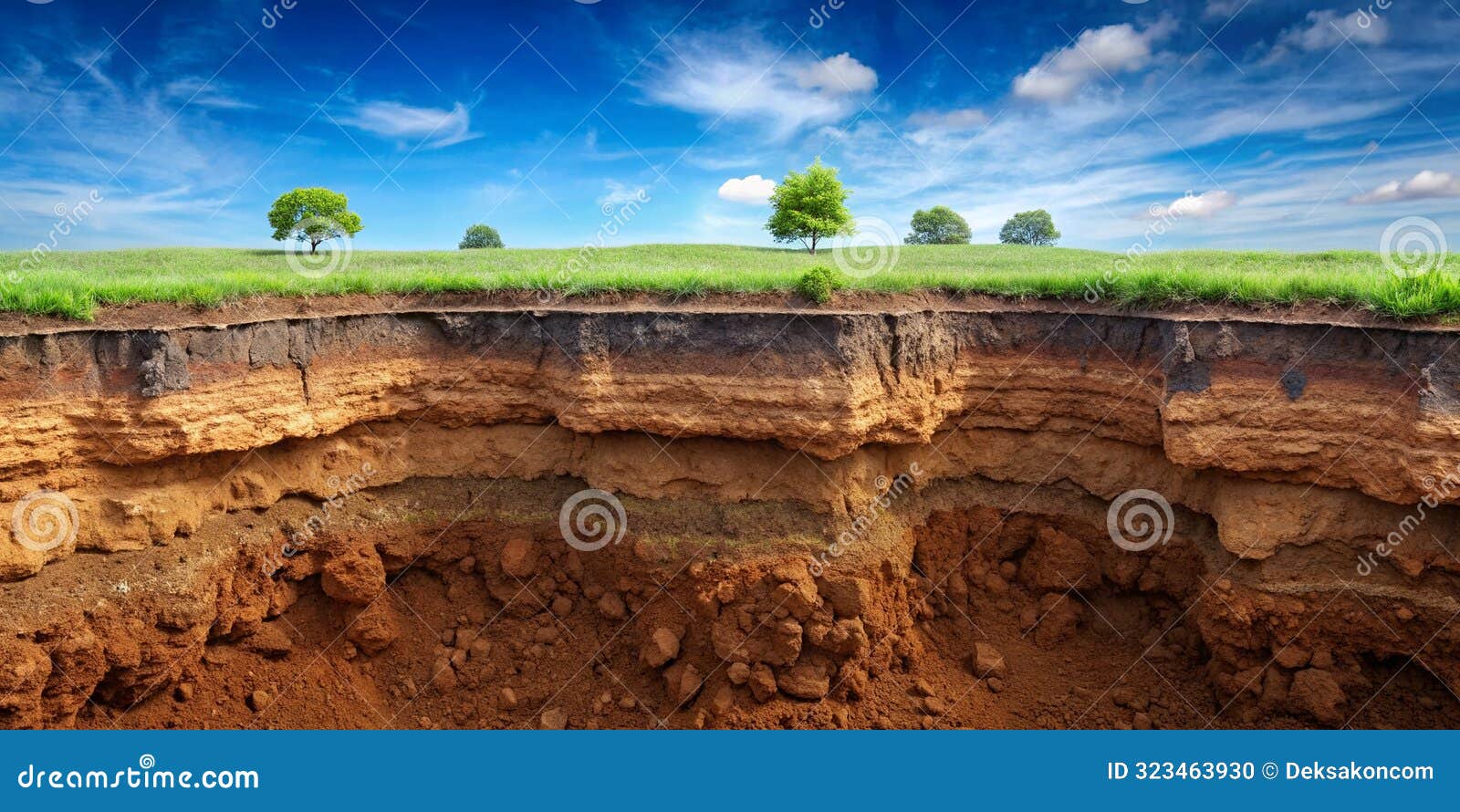 Eroding Soil Subsoil and Bedrock Underground Soil Layer of Cross ...