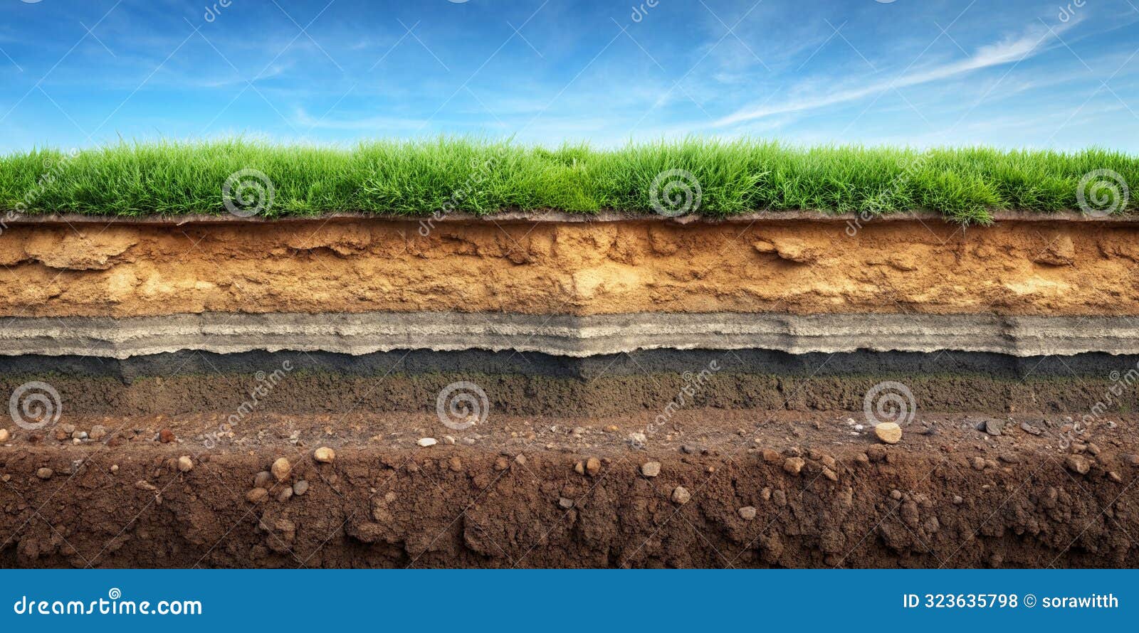 Eroding Soil Subsoil and Bedrock Underground Soil Layer of Cross ...