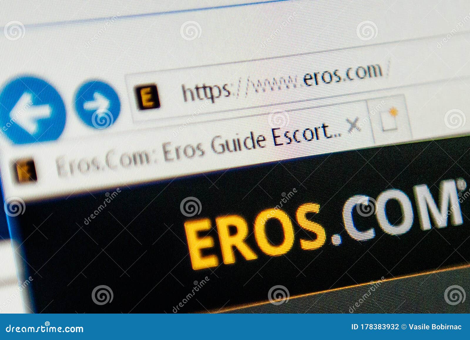 Eros.com Web Site. Selective Focus. Editorial Photography - Image of ...