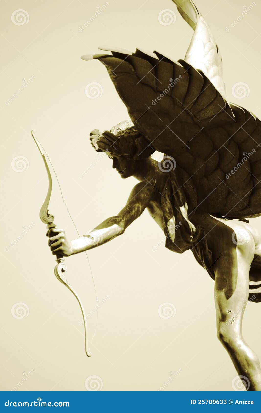 Eros statue stock image. Image of mythology, sepia, english - 25709633