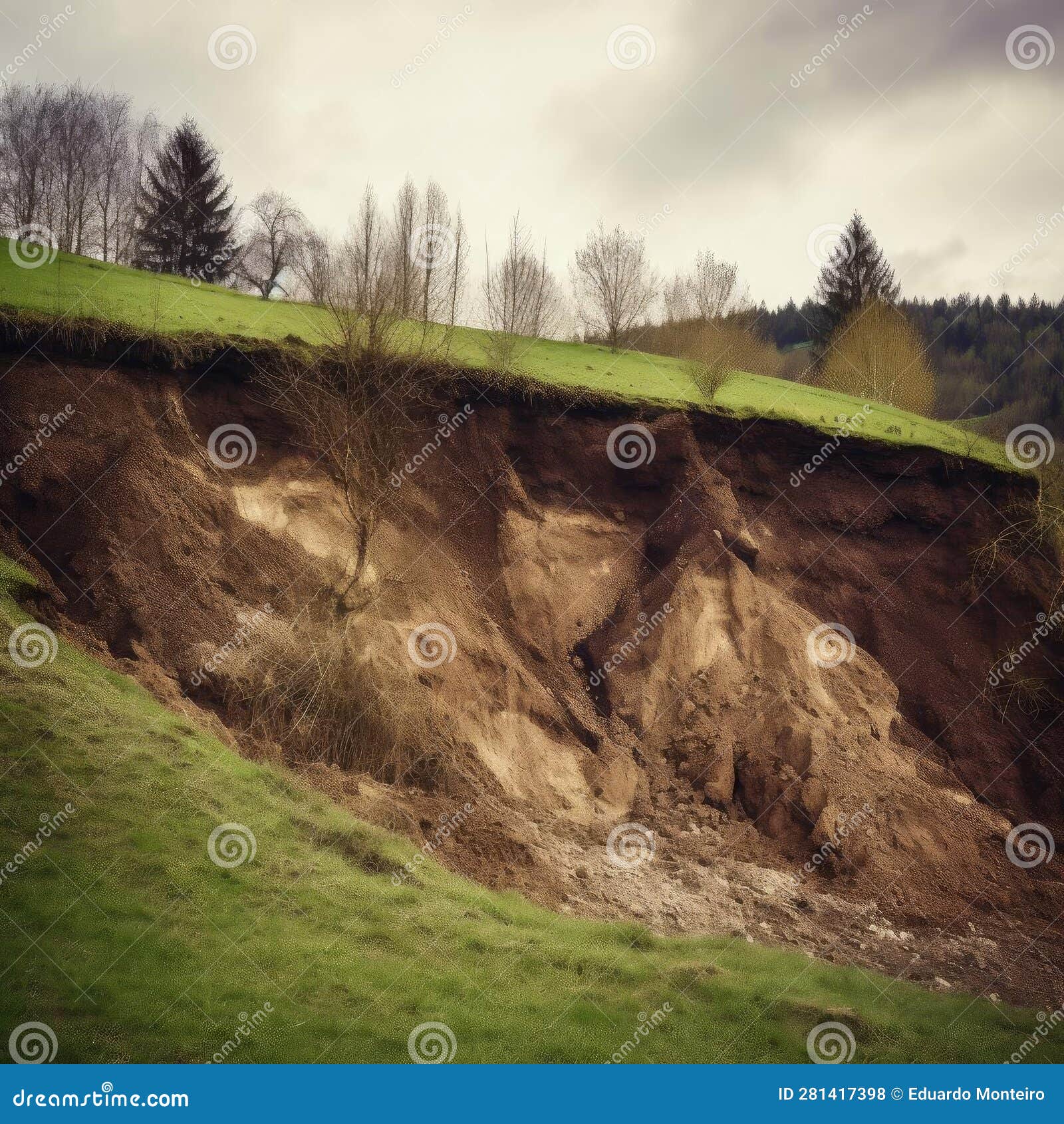 Erosion Area in the Countryside - Spring Landscape Stock Photo - Image ...