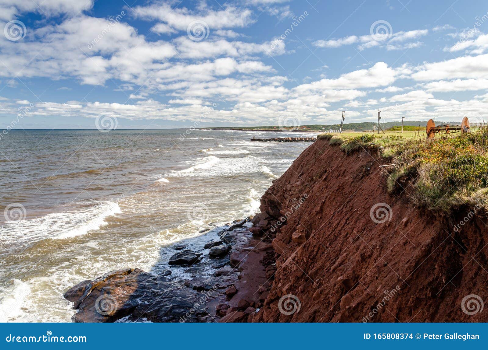 Erosion on the Coastline Red Rocks at Pei Island Stock Photo - Image of ...