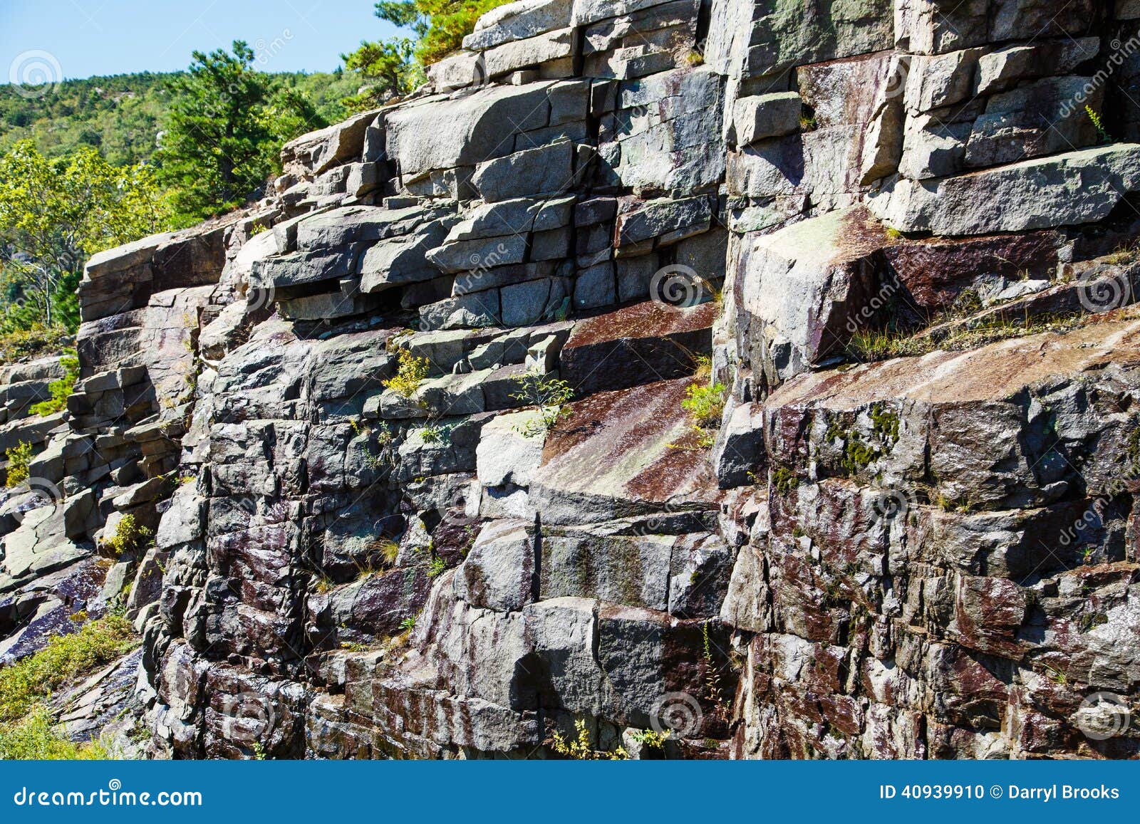 Erosion in Cut Rock Cliffs stock photo. Image of woods - 40939910