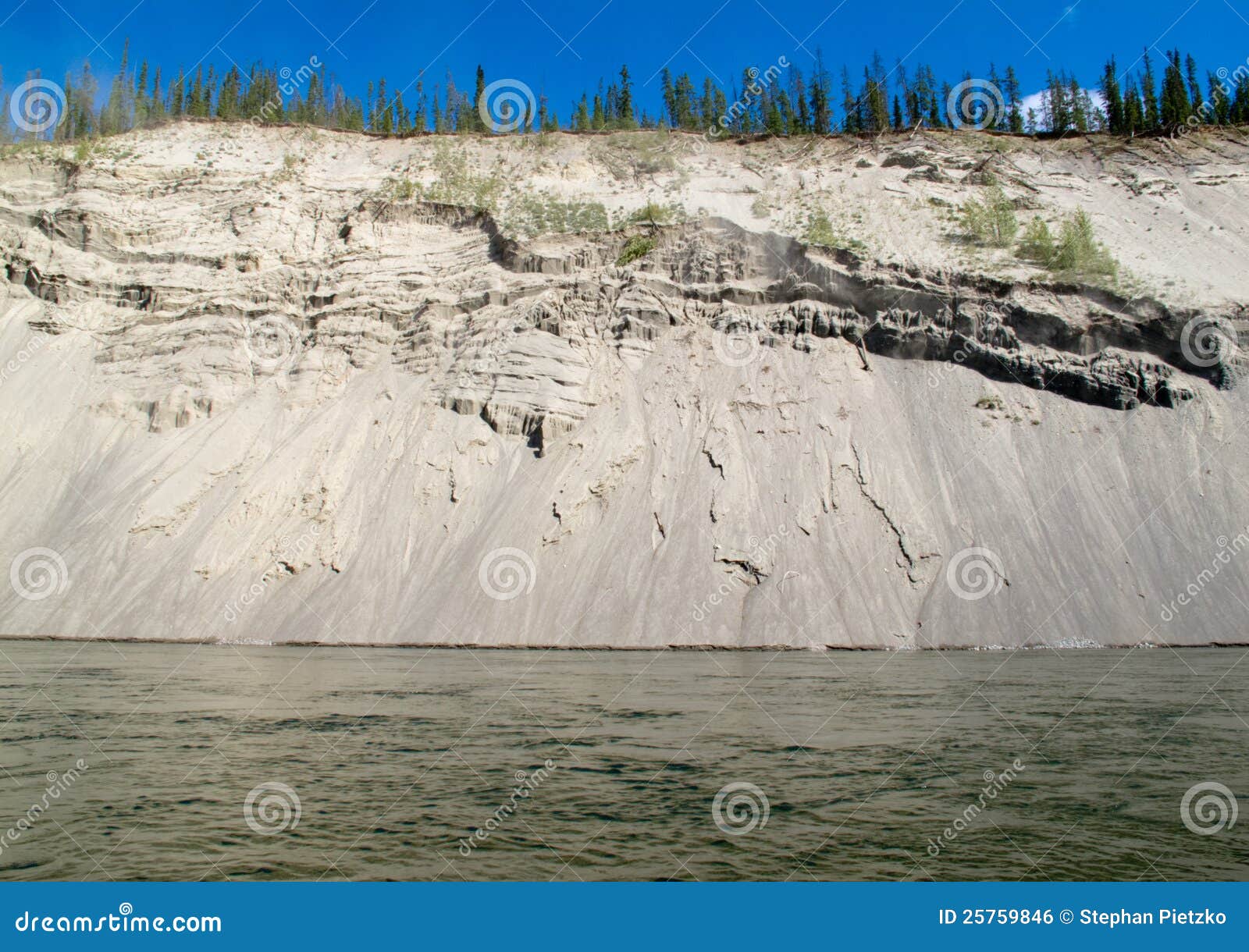Erosion on Cutbank of Yukon River in Canada Stock Photo - Image of ...