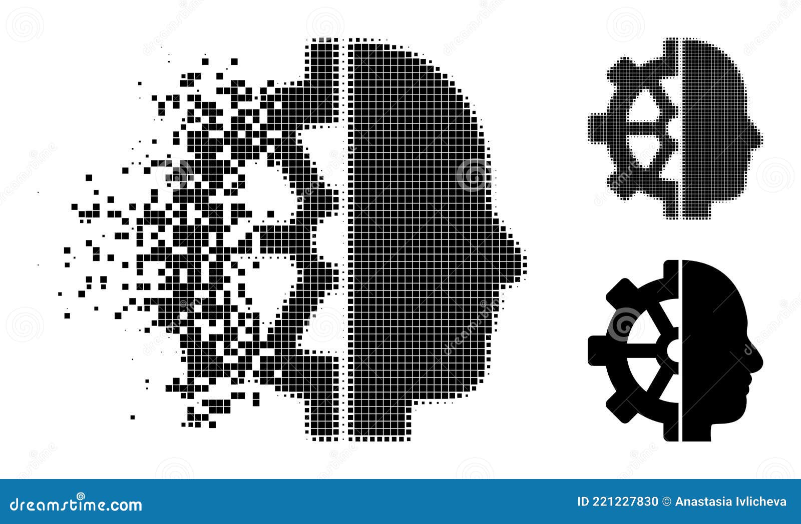 Erosion and Halftone Pixel Cyborg Gear Glyph Stock Vector ... Erosion and Halftone Pixel Cyborg Gear Glyph Stock Vector ...