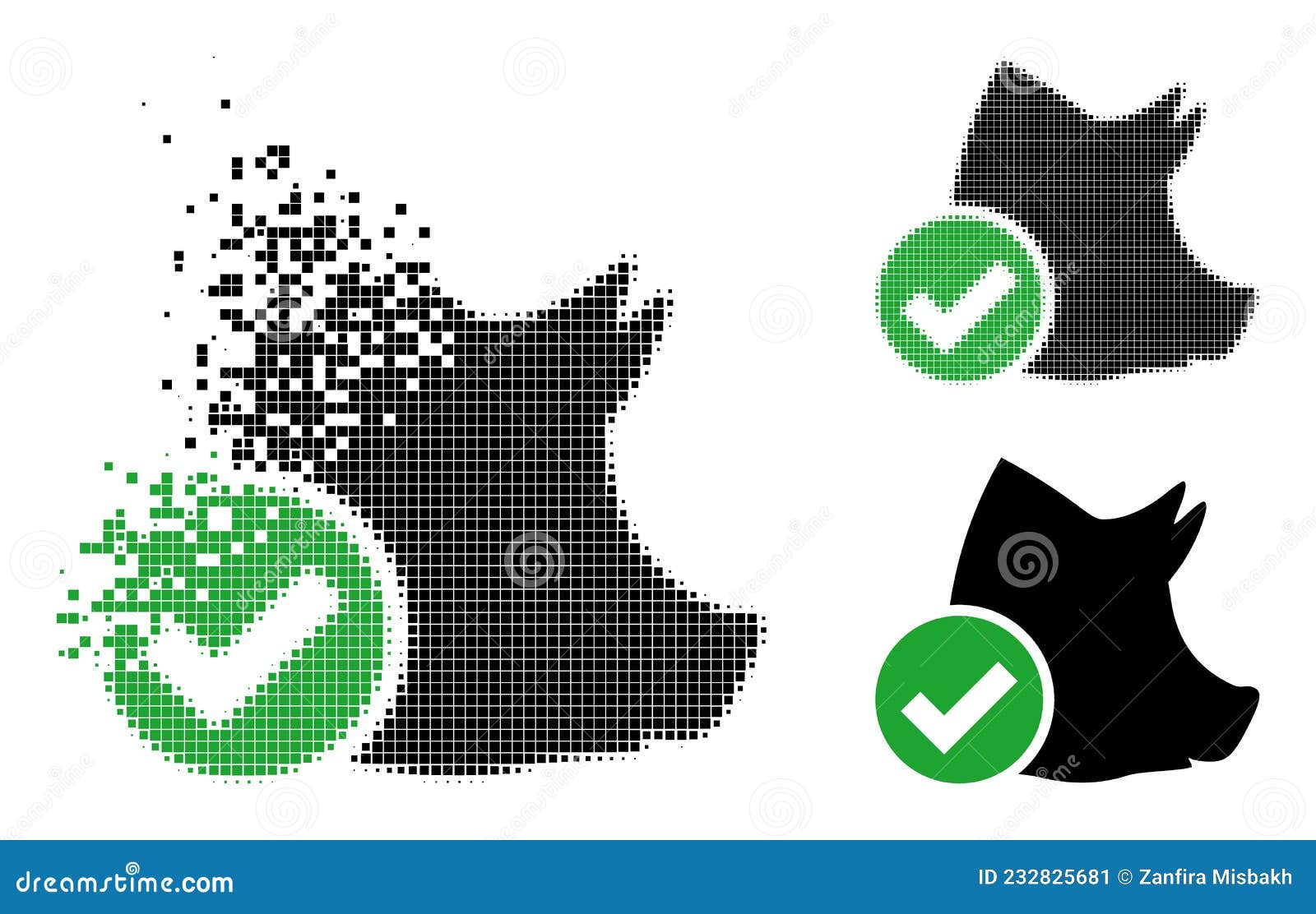 Erosion Pixelated Valid Pork Icon with Halftone Version Stock Vector ...