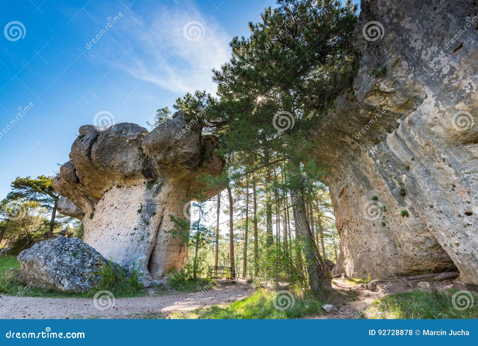 Erosion Rock Formations in Enchanted City Park, Cuenca,Spain Stock ...