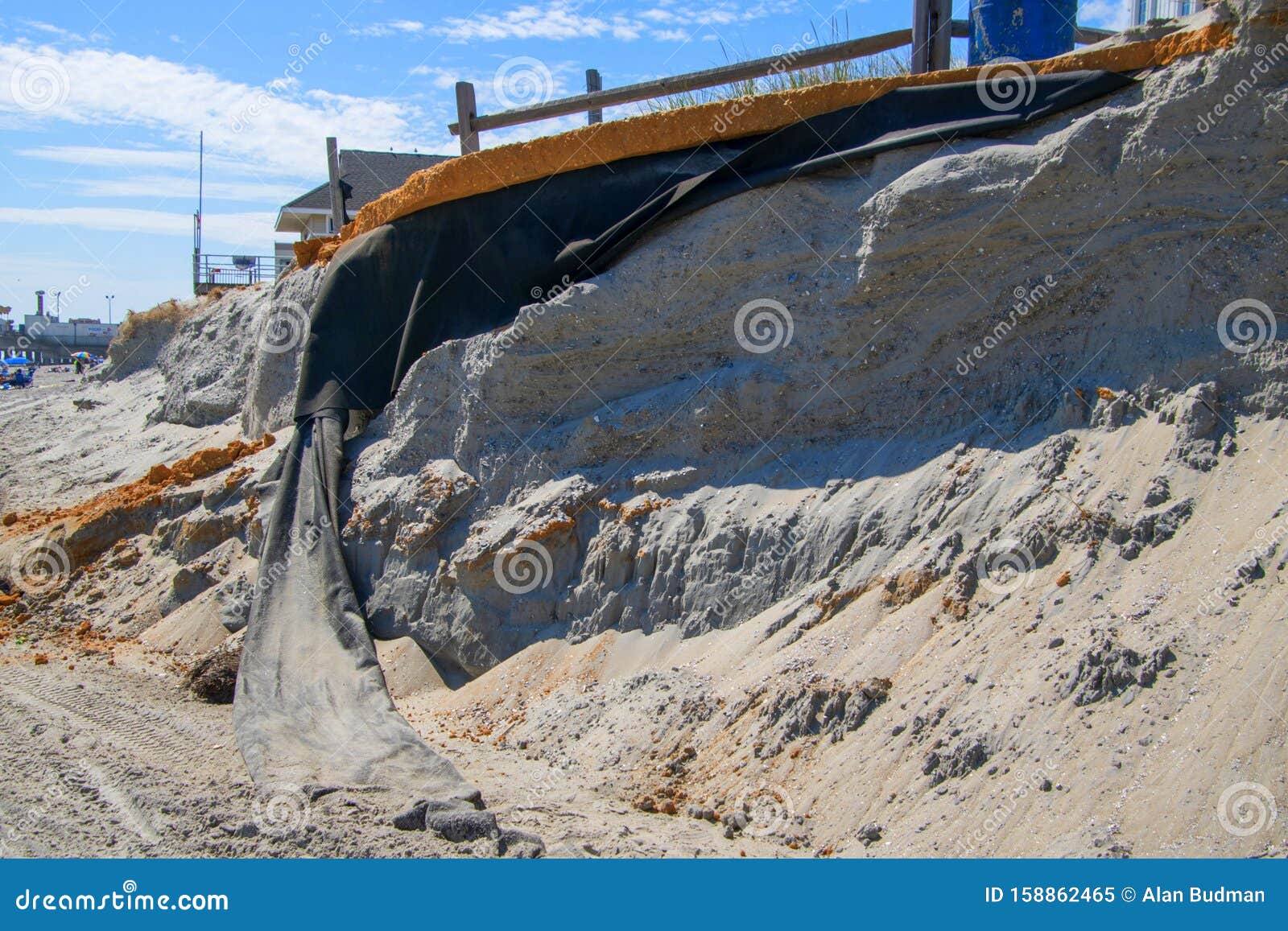 Erosion of the Sand of the Beach with Destruction of a Asphalt Path ...