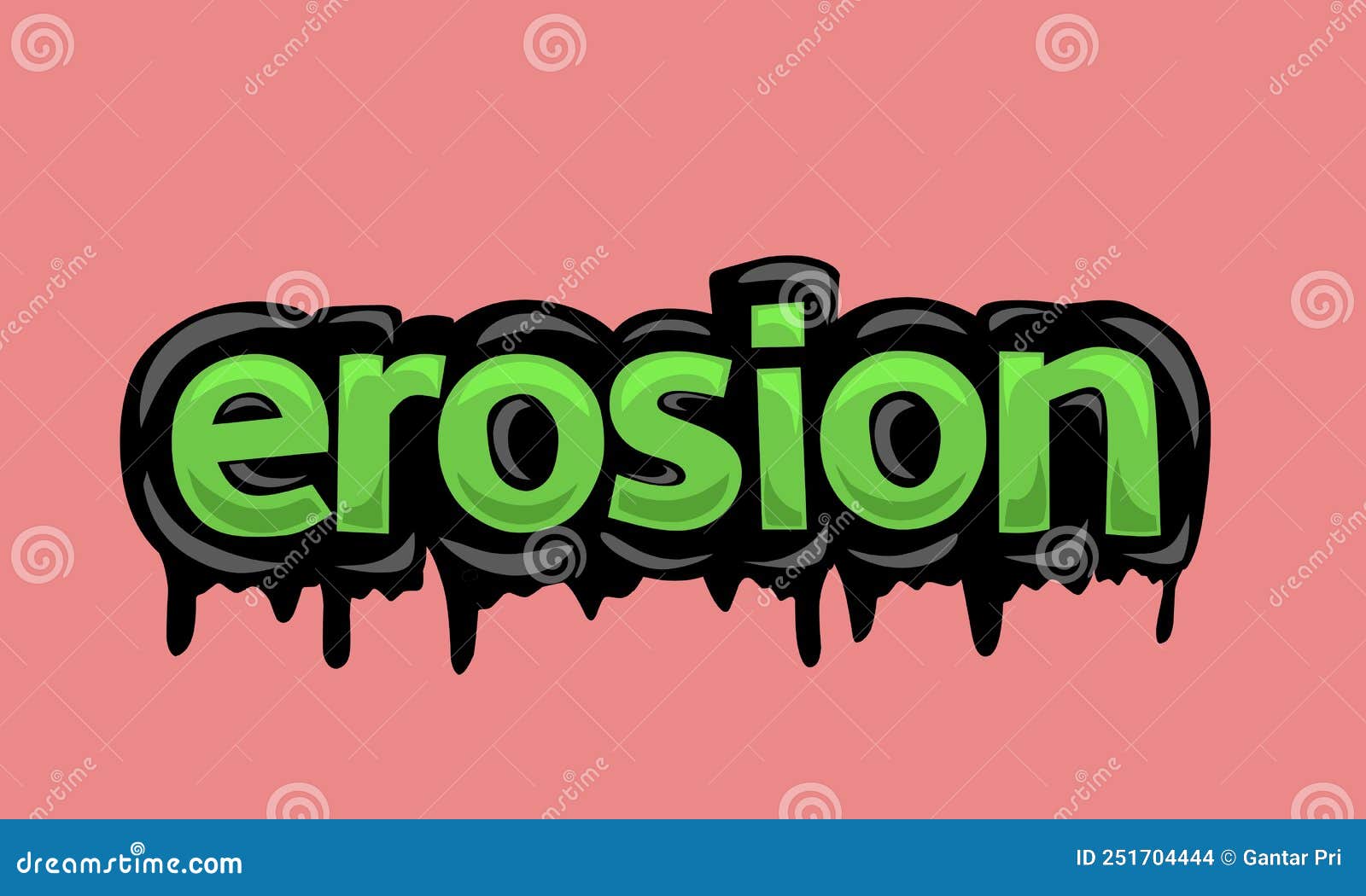 EROSION Writing Vector Design on Pink Background Stock Vector ...