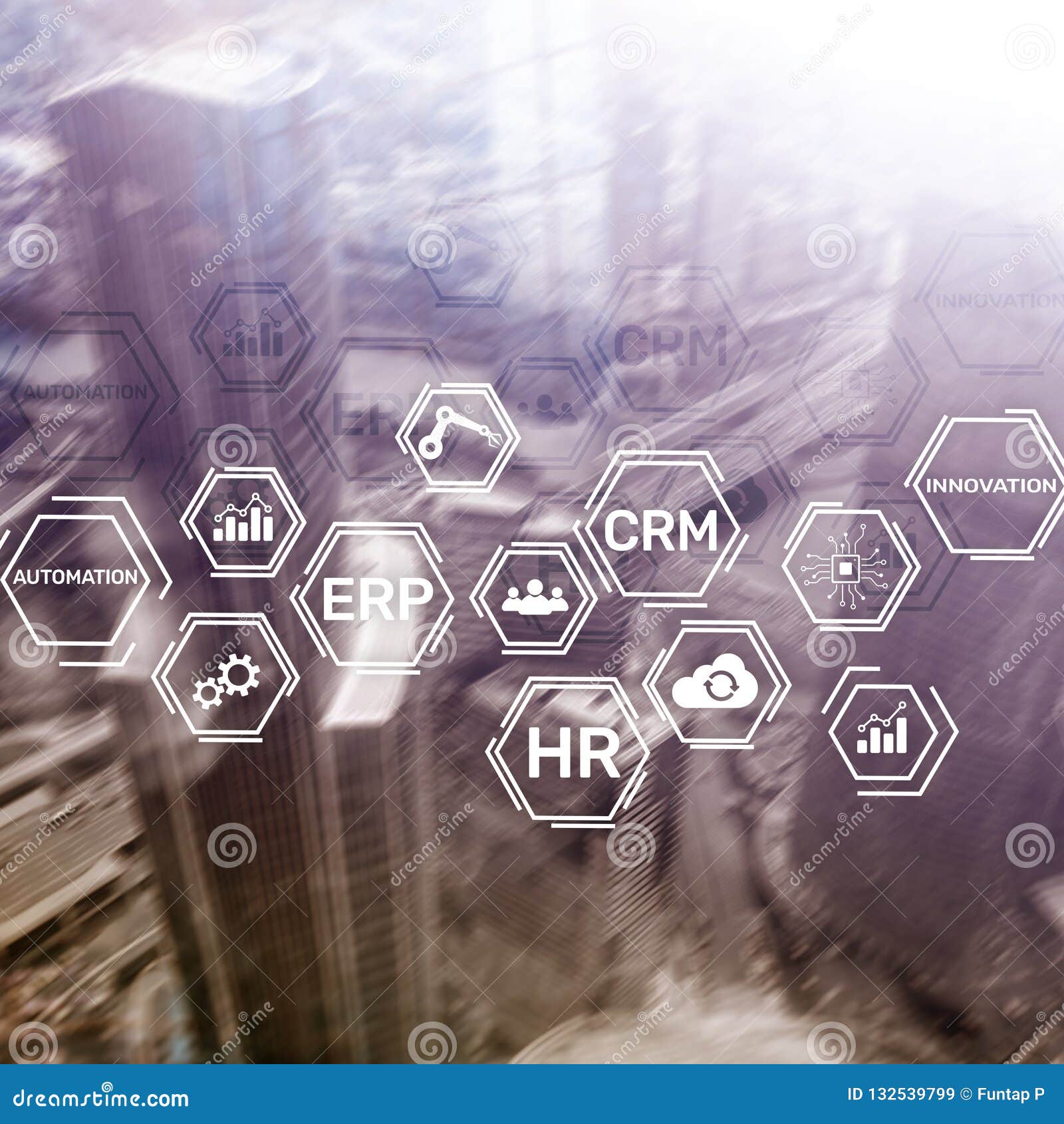 ERP, Business Innovation Concept on Blurred Background Stock ...