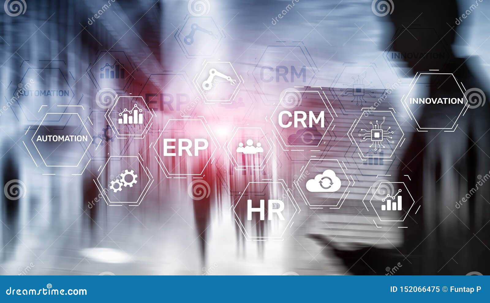 ERP, Business Innovation Concept on Blurred Background. Stock ...