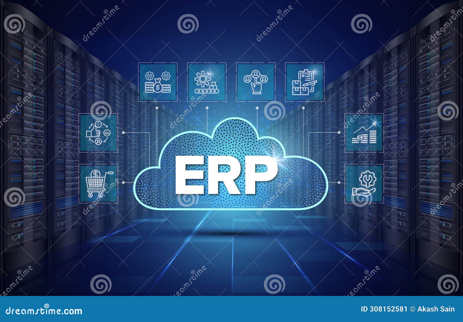Enterprise Resource Planning (ERP) Cloud Server System Software Automation - Solution ...