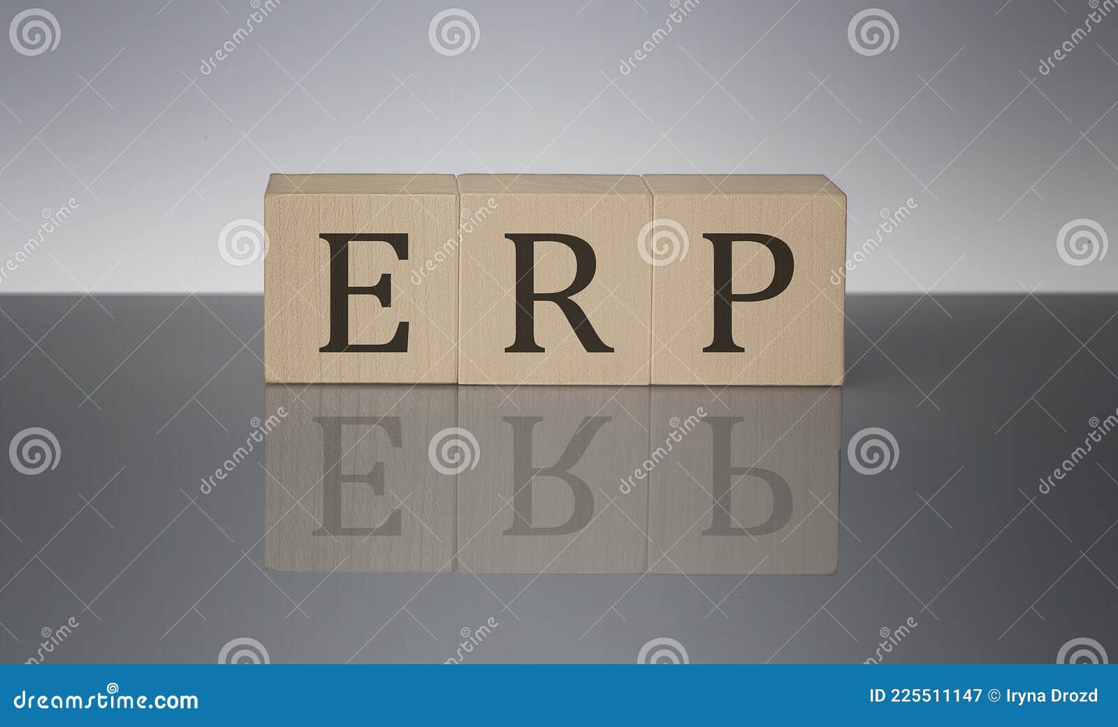 ERP Concept, Wooden Word Block on the Grey Background Stock Image ...