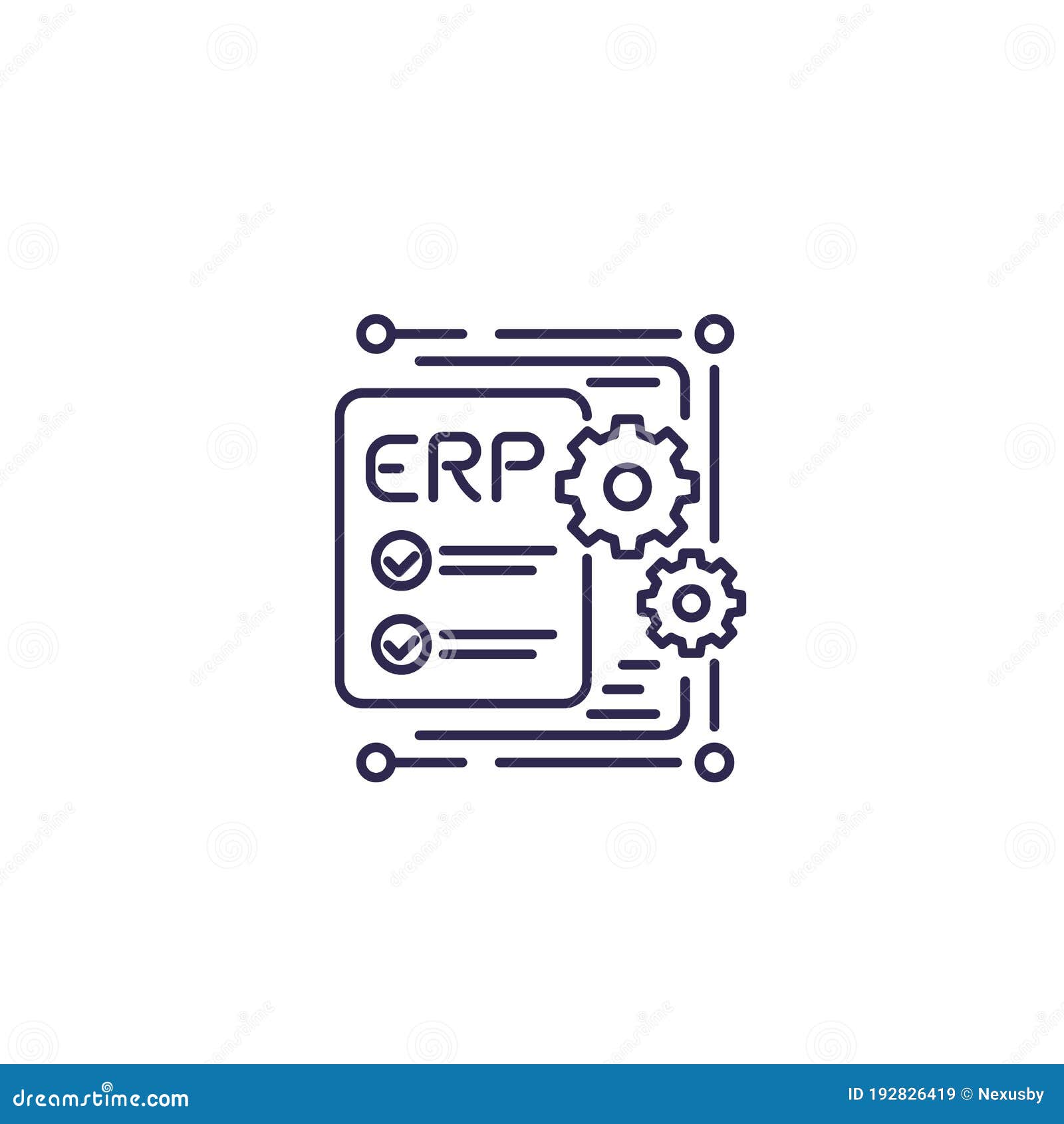 ERP, Enterprise Resource Planning Icon, Line Stock Vector ...