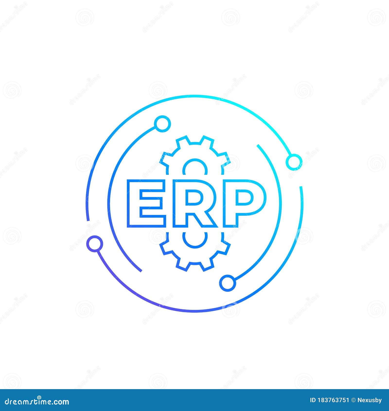 ERP, Enterprise Resource Planning, Line Icon Stock Vector ...