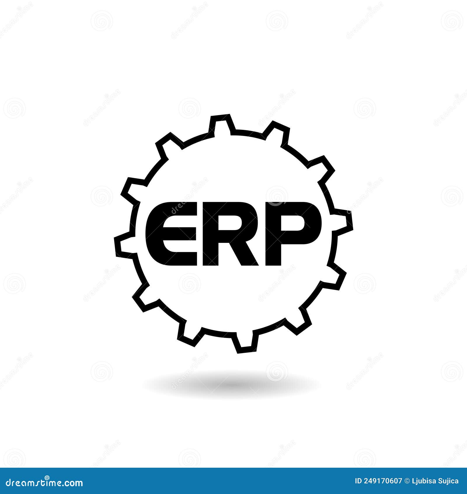 ERP Enterprise Resource Planning Logo with Shadow Stock Vector ...