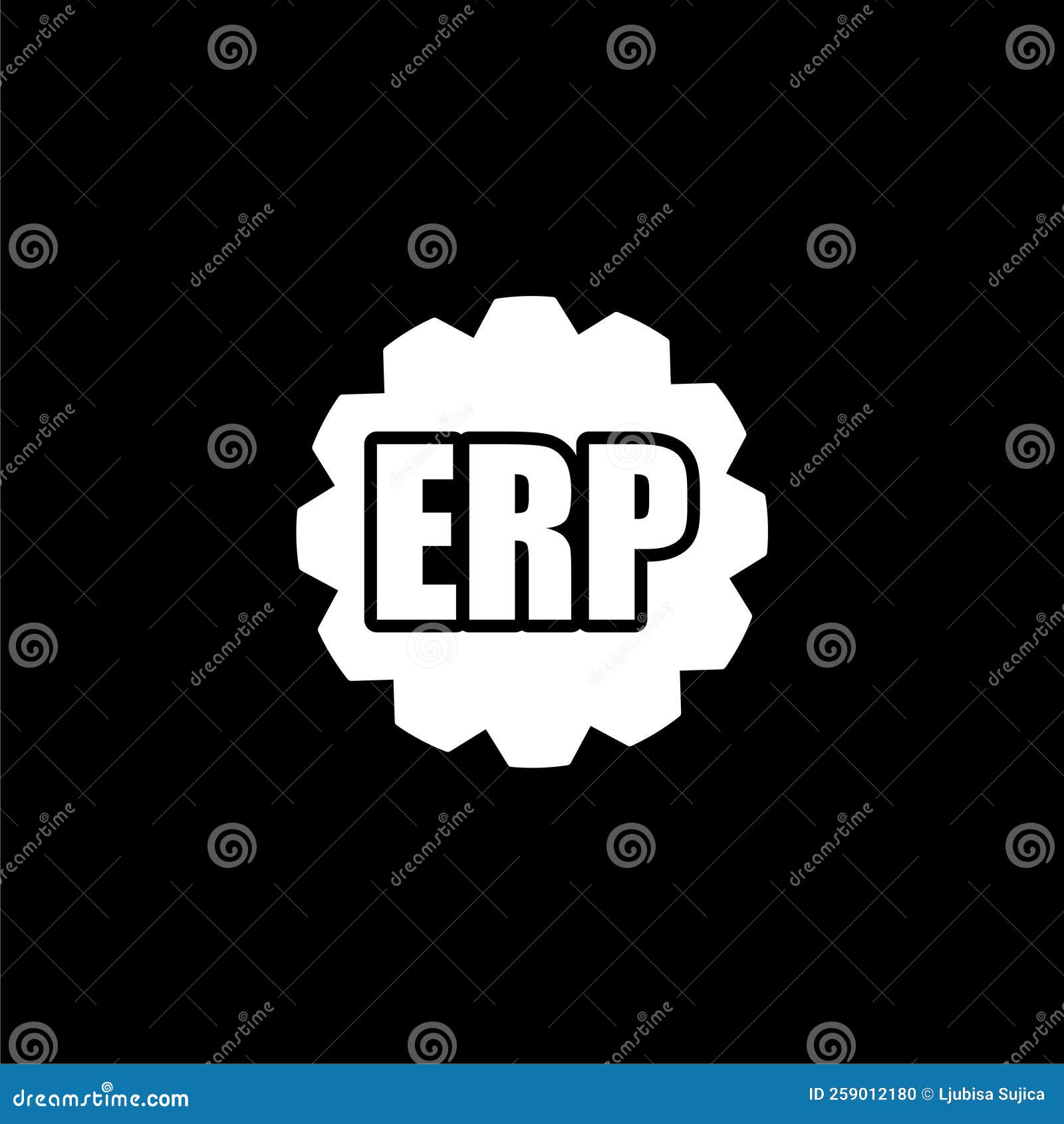 ERP Icon Isolated on Dark Background Stock Vector - Illustration of ...