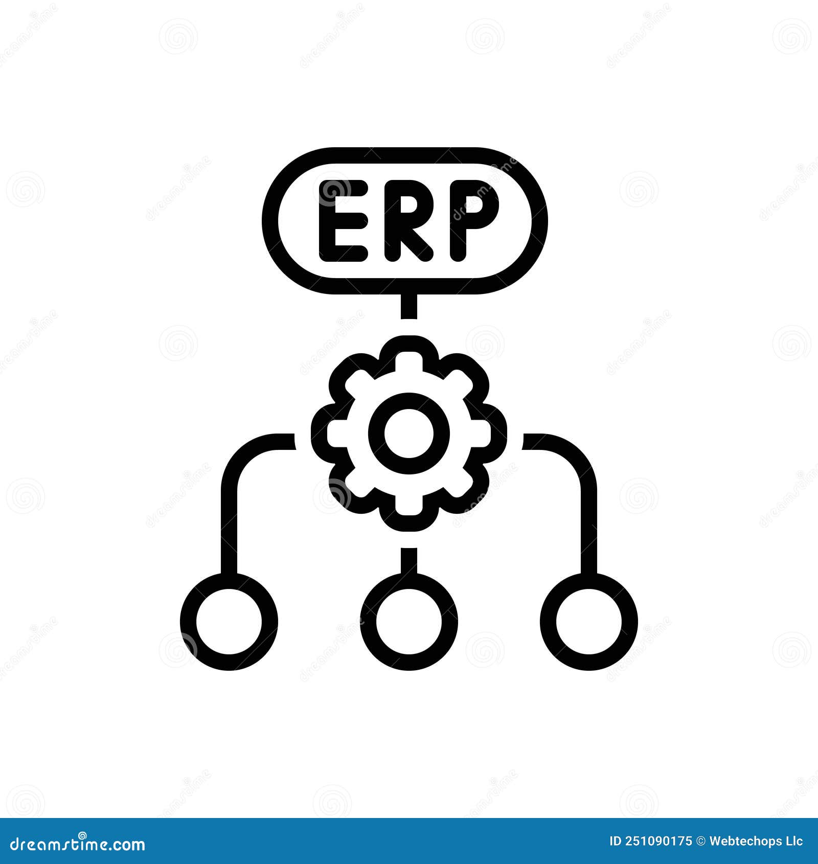 Black Line Icon for Erp, Software and Enterprise Stock Vector ...