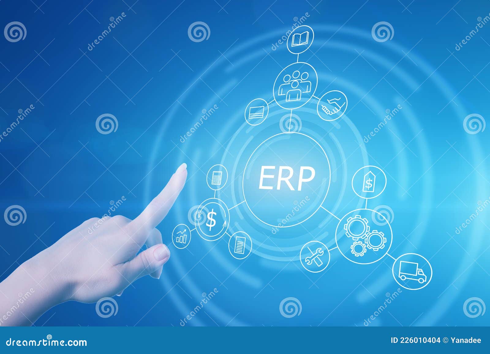 Erp Icons with System Software for Planning Business and Project ...