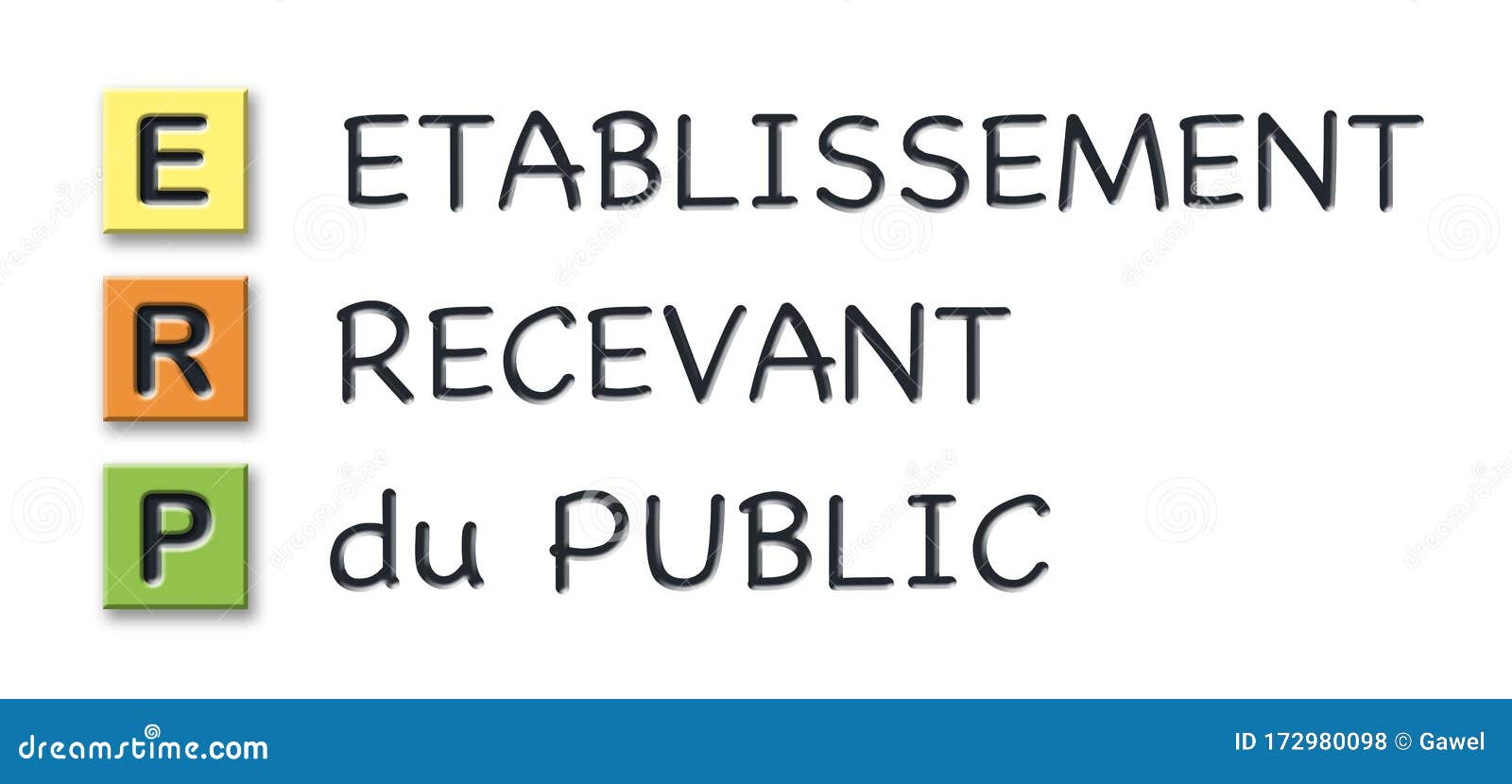 ERP Initials in Colored 3d Cubes with Meaning in French Language Stock ...