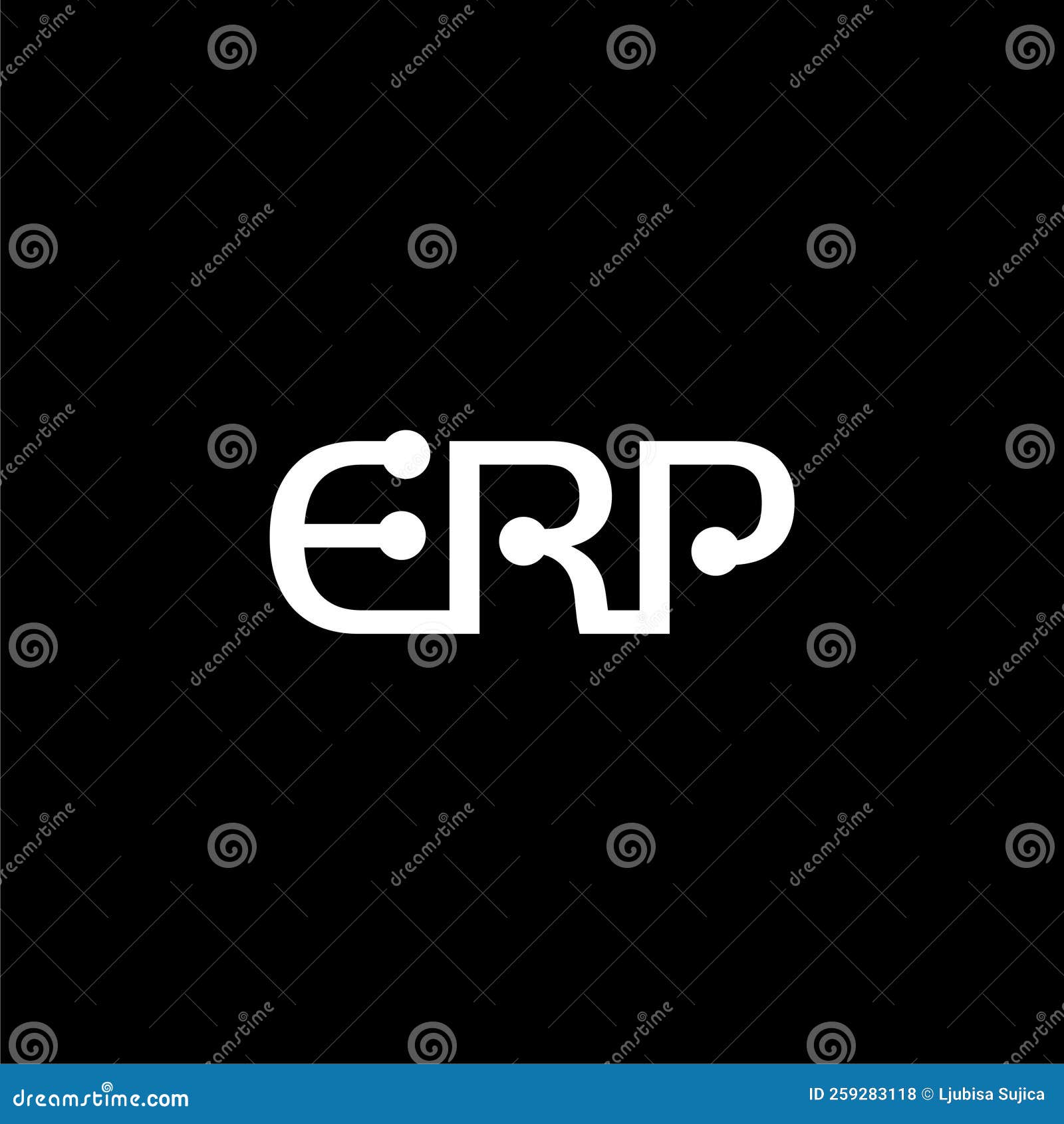 ERP Logo Icon Isolated on Dark Background Stock Vector - Illustration ...